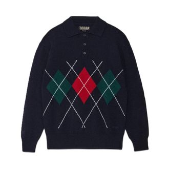 Baracuta Argyle Polo Neck - - Knitwear - Herren - Mehrfarbig - M