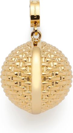 Leonardo Anh&auml;nger Clip & Mix Pin - Ketten-Anh&auml;nger aus goldfarbenem Edelstahl - gro&szlig;e goldene Kugel mit feiner Flechtoberfl&auml;che - Clip M (4,8 mm &Oslash;) - Schmuck G