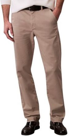 Calvin Klein Pantalon Chino Homme Cotton Signature Slim Fit, Beige (Vintage Khaki), 32W/33L