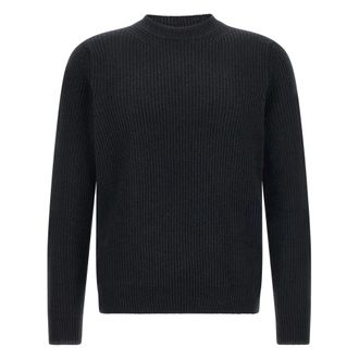 Zanone Pull col rond c&ocirc;tel&eacute; - Homme - Pulls - Noir - Taille: L