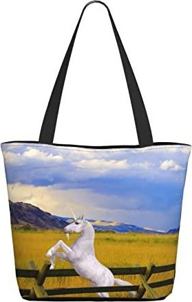 AOOEDM Le sac &agrave; provisions pour femme Licornes en captivit&eacute; 33 x 27,9 x 17,8 cm. Le cadeau parfait pour la Saint-Valentin. Cest de la Saint-Valentin pour mam