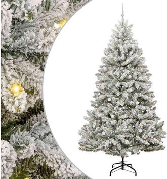 vidaXL K&uuml;nstlicher Weihnachtsbaum Gr&uuml;n und Wei&szlig; 300 cm PVC und Metall vidaXL
