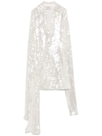 Coperni robe courte nou&eacute;e &agrave; sequins - Blanc