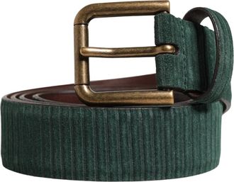 Dolce & Gabbana Homme, Accessoires, Vert, Taille: ONE Size Leather Metal Buckle Belt