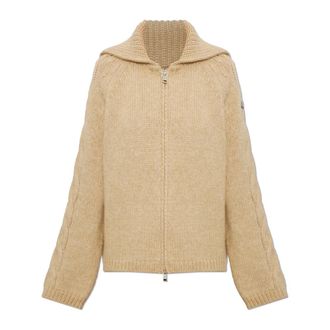 Moncler Strickjacke mit Logo-Patch - - Knitwear - Damen - Beige - M