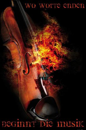1art1 Geigen XXL Poster Wo Worte Enden Beginnt Die Musik Plakat | Bild 120x80 cm