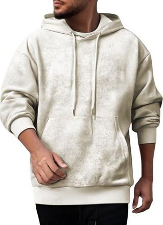 Generic Sweat &agrave; capuche surdimensionn&eacute; pour homme - Aspect tricot&eacute; - Coupe d&eacute;contract&eacute;e - Confortable - V&ecirc;tement de loisirs tendance - Automne - Hiver - Chaud