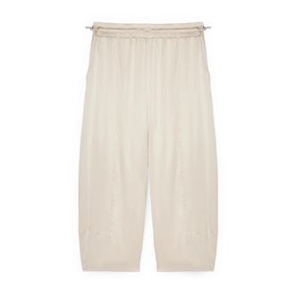 Fiorella Rubino Ballonhose aus Stretch-Satin - - Trousers - Damen - Wei&szlig; - M/L