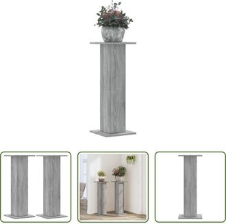 vidaXL Holzwerkstoff - Pflanzenst&auml;nder 2 Stk. Grau Sonoma 30x30x80 cm Holzwerkstoff
