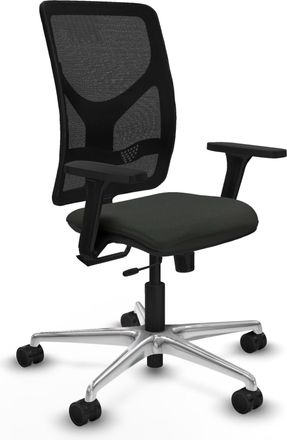 Piqueras y Crespo Schwarzer B&uuml;rostuhl mit 3D-Armen, h&ouml;henverstellbare Lendenwirbelst&uuml;tze, ausgestattet mit Syncro/Traslack und Schneideschaum, mit Rollen von 65 mm, Nyl