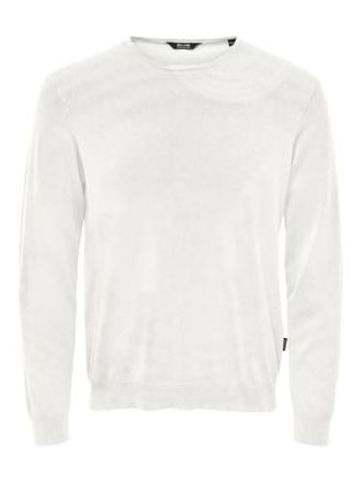 Only & Sons Onswyler Life Reg 14 Ls Crew Knit Noos Pull en Tricot, Star White, L Homme