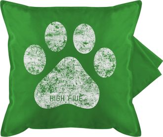 Shirtracer Kissenbezug - Deko Kissen Hobby - High Five Hunde Pfote - 50 x 50 cm - Gr&uuml;n - paw sofakissen Hund Paws kopfkissen Pfoten kissenh&uuml;lle Beagle kissenbez&uuml;