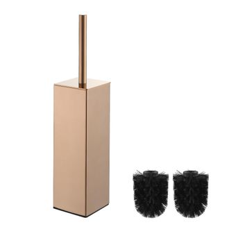 BGL Fashion 304 Quadratischer Toilettenb&uuml;rstenhalter in Rose Gold | Edelstahl St&auml;nder f&uuml;r Bad & Hotel | Rostfrei & Elegantes Design