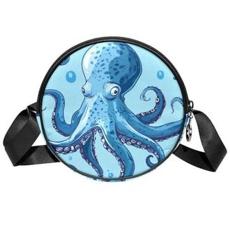 Generic Petit sac &agrave; bandouli&egrave;re Circle pour femme, petit sac &agrave; bandouli&egrave;re avec fermeture &eacute;clair, bretelles r&eacute;glables, sac &agrave; main rond d&eacute;contract&eacute; pour femmes