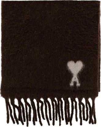 Ami Wollschal mit Logo - - Accessories - unisex - Braun - ONE SIZE