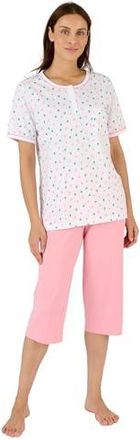 Damart Pyjacourt Pur Coton peigné Femme Rose Imprimé Taille 38-40 (S)
