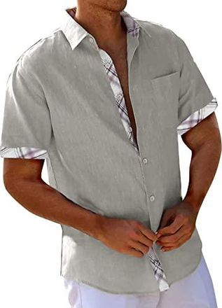 Generic Chemise hawaïenne décontractée boutonnée pour homme - Chemise à manches courtes - Motif graphique de croisière mexicaine - Revers de vacances - Plage 