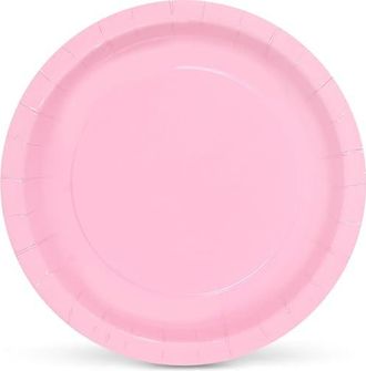 Algon Einwegteller, Größe 20 cm, robust und umweltfreundlich, ideal für Partys, Veranstaltungen und Versammlungen, 120 Stück, Rosa Baby