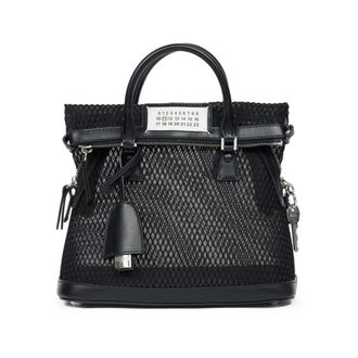 Maison Margiela Schwarze Handtasche mit Mesh-Design und Schl&uuml;sselanh&auml;nger - - Bags - Damen - Schwarzk - ONE SIZE