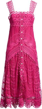 Farm Rio PINK NAUTICAL GUIPURE MAXI DRESS