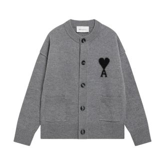 Ami Cardigan Col Rond Quota - Femme - Pulls - Gris - Taille: 40 FR