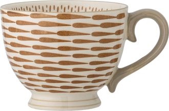 Bloomingville Becher Maple Orange Weiß 420 ml Kaffeebecher Keramik Tasse