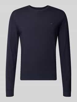 Fynch-Hatton Regular Fit Strickpullover aus Wolle mit Rundhalsausschnitt