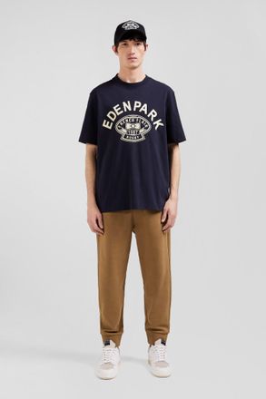 Eden Park T-shirt Manches Courtes Bleu Marine Application Eden Park Rugby Coupe Oversized