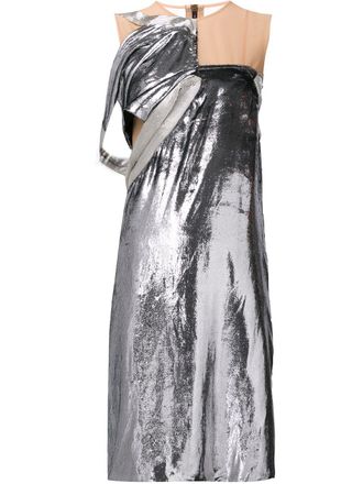 Maison Margiela robe asym&eacute;trique m&eacute;tallis&eacute;e