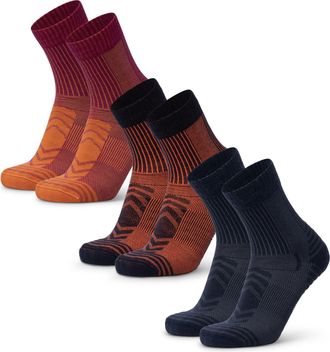 Danish Endurance Leichte Merino Wolle Wandersocken, Sommer Wollsocken, Unisex, f&uuml;r Herren & Damen, 3 & 5 Paar, 1 Marineblau/Orange, 1 Fuchsia/Orange, 1 Marineblau, 39-