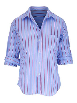 Frank & Eileen blouse en coton Barry &agrave; rayures - Bleu