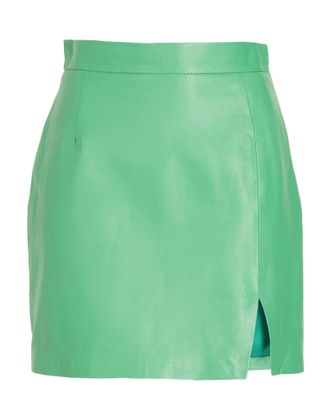 8 by YOOX LEATHER FRONT SLIT MINI SKIRT