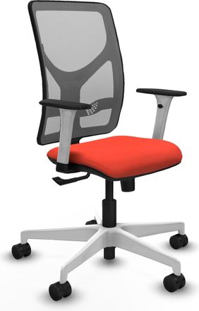 Piqueras y Crespo B&uuml;rostuhl in Orange, mit wei&szlig;en und schwarzen Armlehnen, h&ouml;henverstellbare Lendenwirbelst&uuml;tze, ausgestattet mit 3 Positionen und Schneideschaum, Grau/