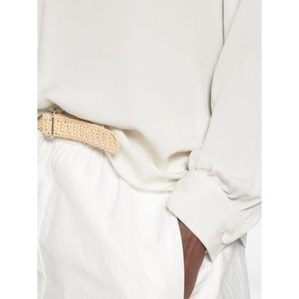 Giorgio Armani Silk High-Neck Blouse - White