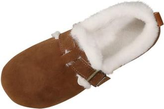 Generic Bottes dhiver chaudes et d&eacute;contract&eacute;es pour femme - &Eacute;l&eacute;gantes - Bout rond - Couleur unie - Doublure en polaire - Boucle - Confortables - Chaussures pl