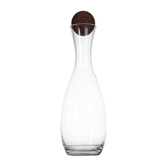 Sagaform Nature Karaffe aus Glas mit einem Korkstopfen in der Farbe Transparent-Braun 1,5L, Ma&szlig;e: 11,5cm x 11,5cm x 32,5cm, 5018326