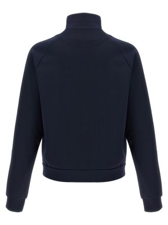 Prada Tech Fabric with Signature Triangle Logo Sweatshirt - Navy