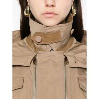Fendi Cotton Hooded Bomber Jacket - Beige
