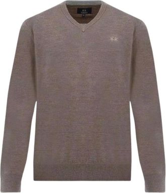 La Martina Homme, Pulls, Brun, Taille: L Barrie V-neck Sweater