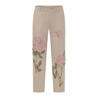 KidSuper Studios Homme, Pantalons, Beige, Taille: S Flower Applique Bott