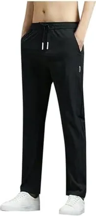 Generic Pantalon de survêtement athlétique pour homme décontracté avec cordon de serrage à taille élastique, pantalon de jogging ample à jambe large, séchage 