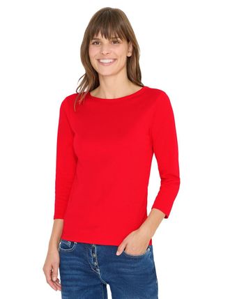 Cecil Damen 3127598 Basic U-Boot Shirt, Pumkin Orange, XL