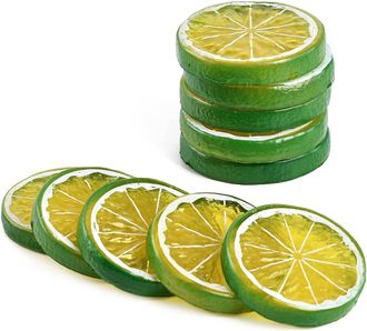 Generic 10 St&uuml;ck k&uuml;nstliche Zitronenscheiben, sehr simuliert, realistisches Modell, f&uuml;r die Dekoration von Partys zu Hause (gr&uuml;n), langlebiges Design