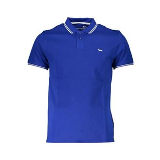 Harmont & Blaine Sleek Poloshirt mit kurzen &Auml;rmeln und Kontrast - - Tops - Herren - Blau - S
