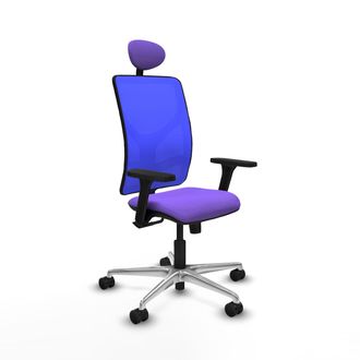 Piqueras y Crespo St&uuml;hle f&uuml;r Callcenter, mit 3D-Armlehnen, h&ouml;henverstellbarer Lendenwirbelst&uuml;tze und festem Kopfteil, ausgestattet mit 3 Positionen, Blau/Lila