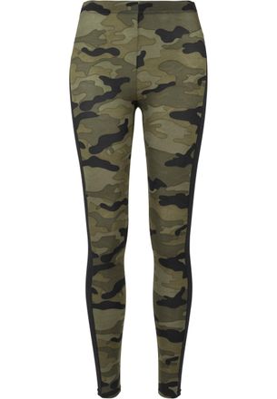 Urban Classics Damen Leggings Ladies Camo Stripe TB1530, Gr. 50 (5XL), Mehrfarbig (Woodcamo/Blk 00459)