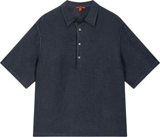 Barena Homme, Tops, Bleu, Taille: M Polo mezza manica in lino