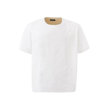 Emporio Armani Oversized T-Shirt mit seitlichem Verschluss - - Tops - Herren - Wei&szlig; - L