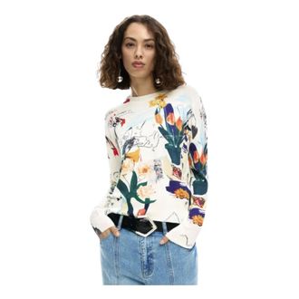 Desigual Femme, Sweatshirts et sweats &agrave; capuche, Blanc, Taille: 40 FR Jers Nantes Lacroix