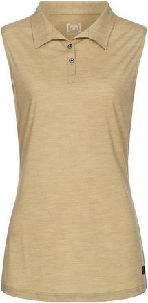 super.natural Poloshirt Merino Poloshirt W SLEEVELESS POLO atmungsaktiver Merino-Materialmix